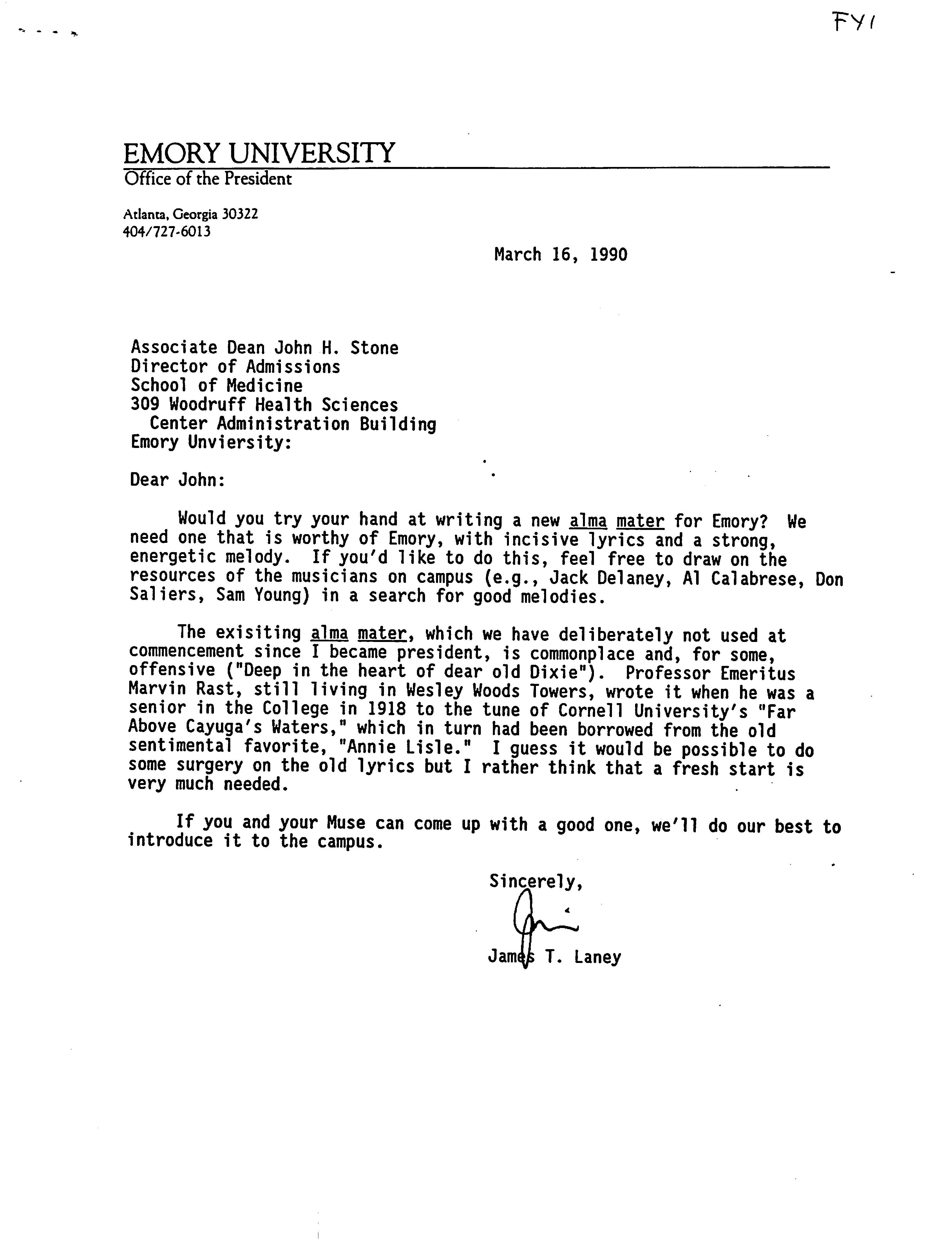 Alma Mater, the coda | Emory Historian's Blog